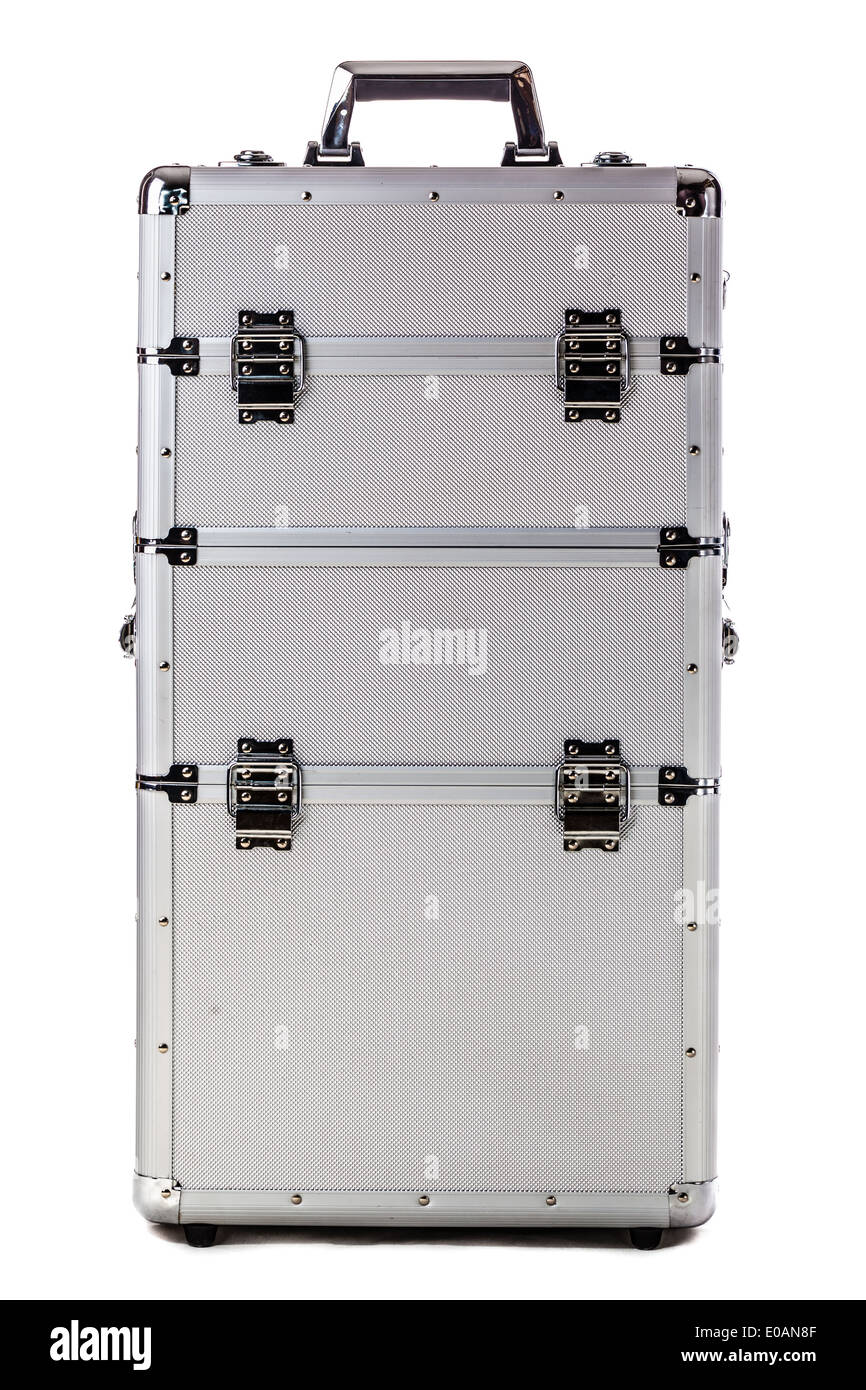 a sturdy aluminium case isolated over a white background Stock Photo ...