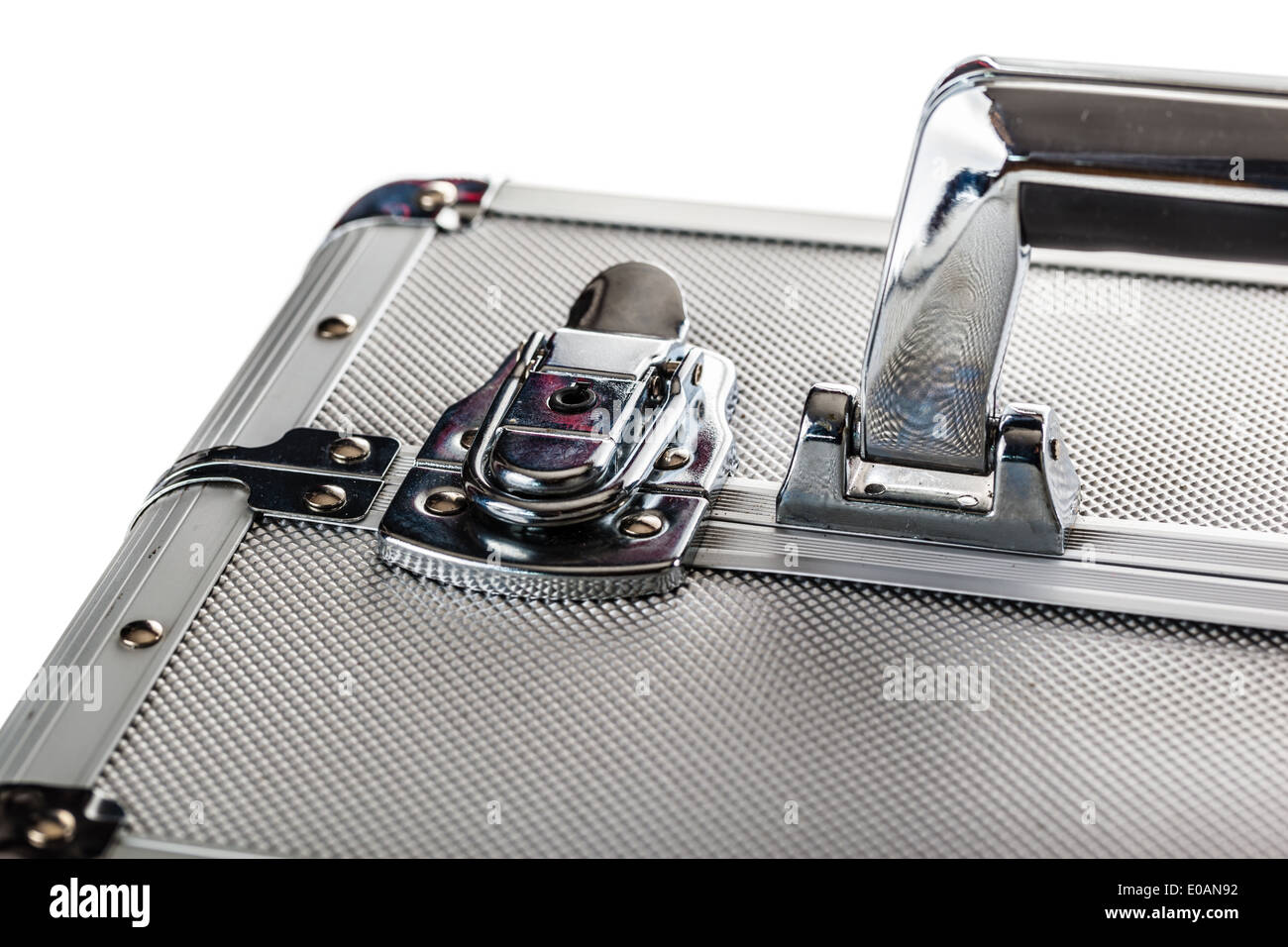 a sturdy aluminium case isolated over a white background Stock Photo ...