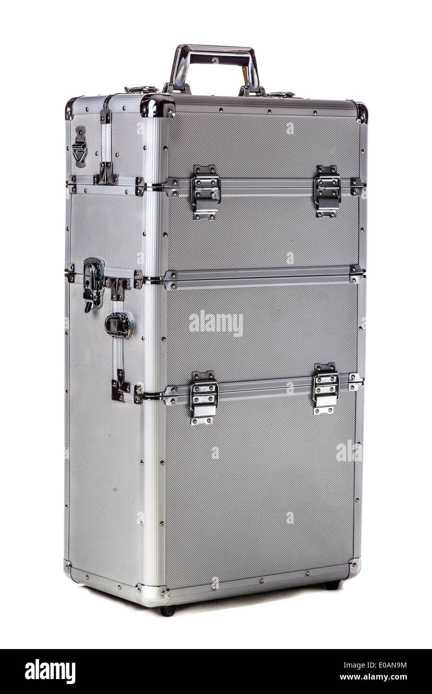 a sturdy aluminium case isolated over a white background Stock Photo ...