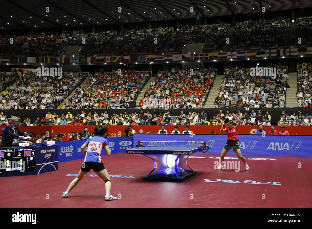 1st Yoyogi Gymnasium, Tokyo, Japan. 3rd May, 2014. Liu Shiwen (CHN ...