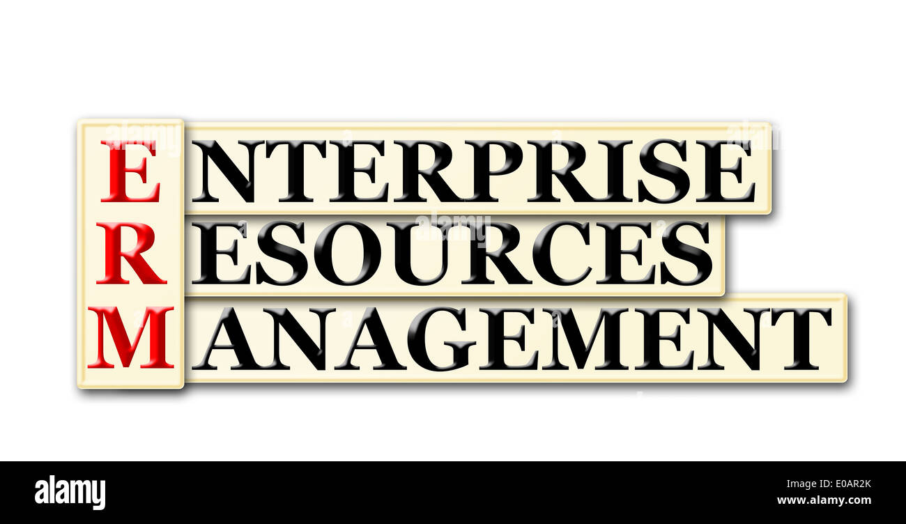 Conceptual ERM Enterprise Resources Management acronym on white Stock ...