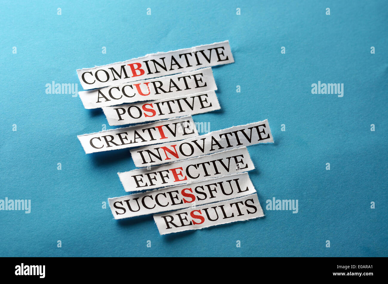 business acronym in business concept, words on cut paper hard light ...