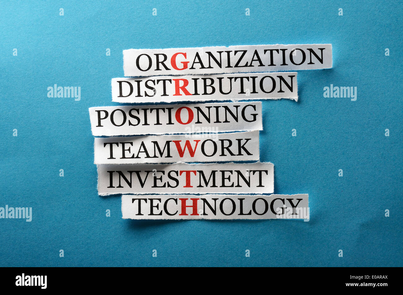 growth acronym in business concept, words on cut paper hard light Stock ...