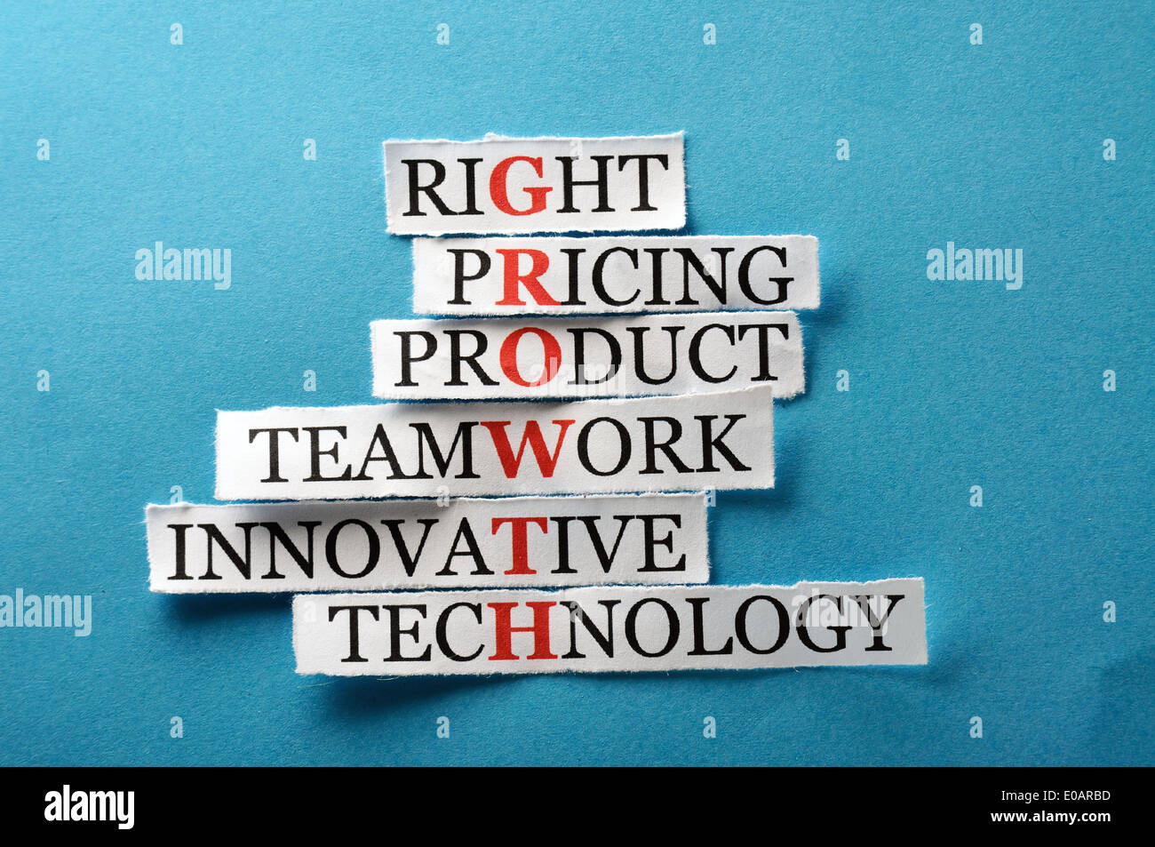 growth acronym in business concept, words on cut paper hard light Stock ...