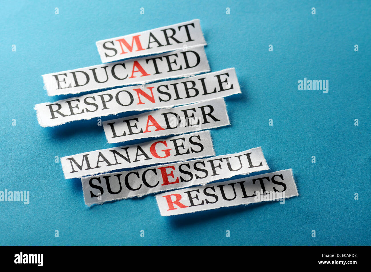 manager acronym in business concept, words on cut paper hard light ...