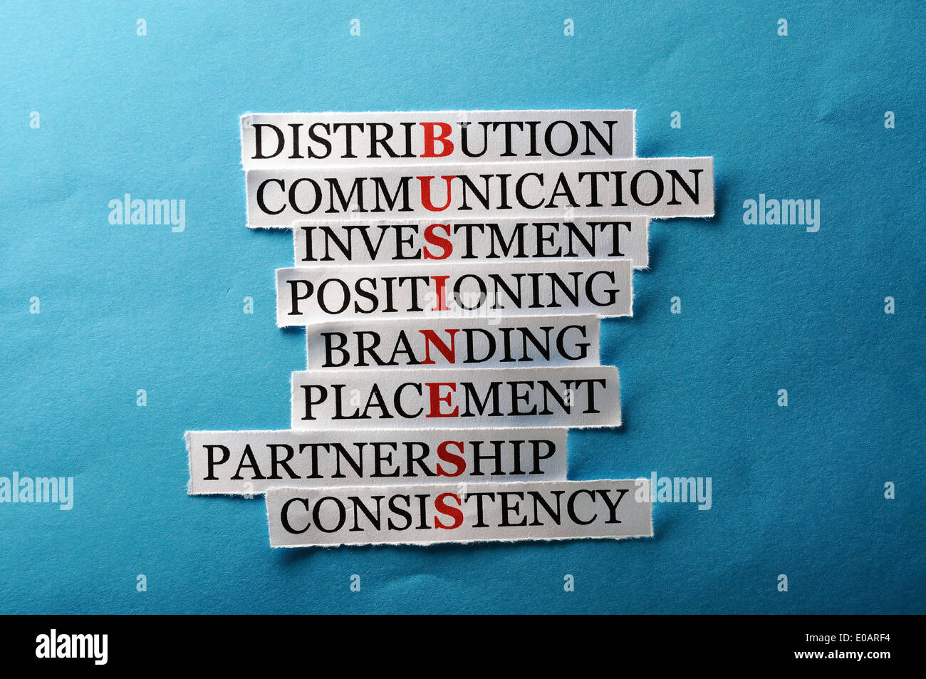 business acronym in business concept, words on cut paper hard light ...