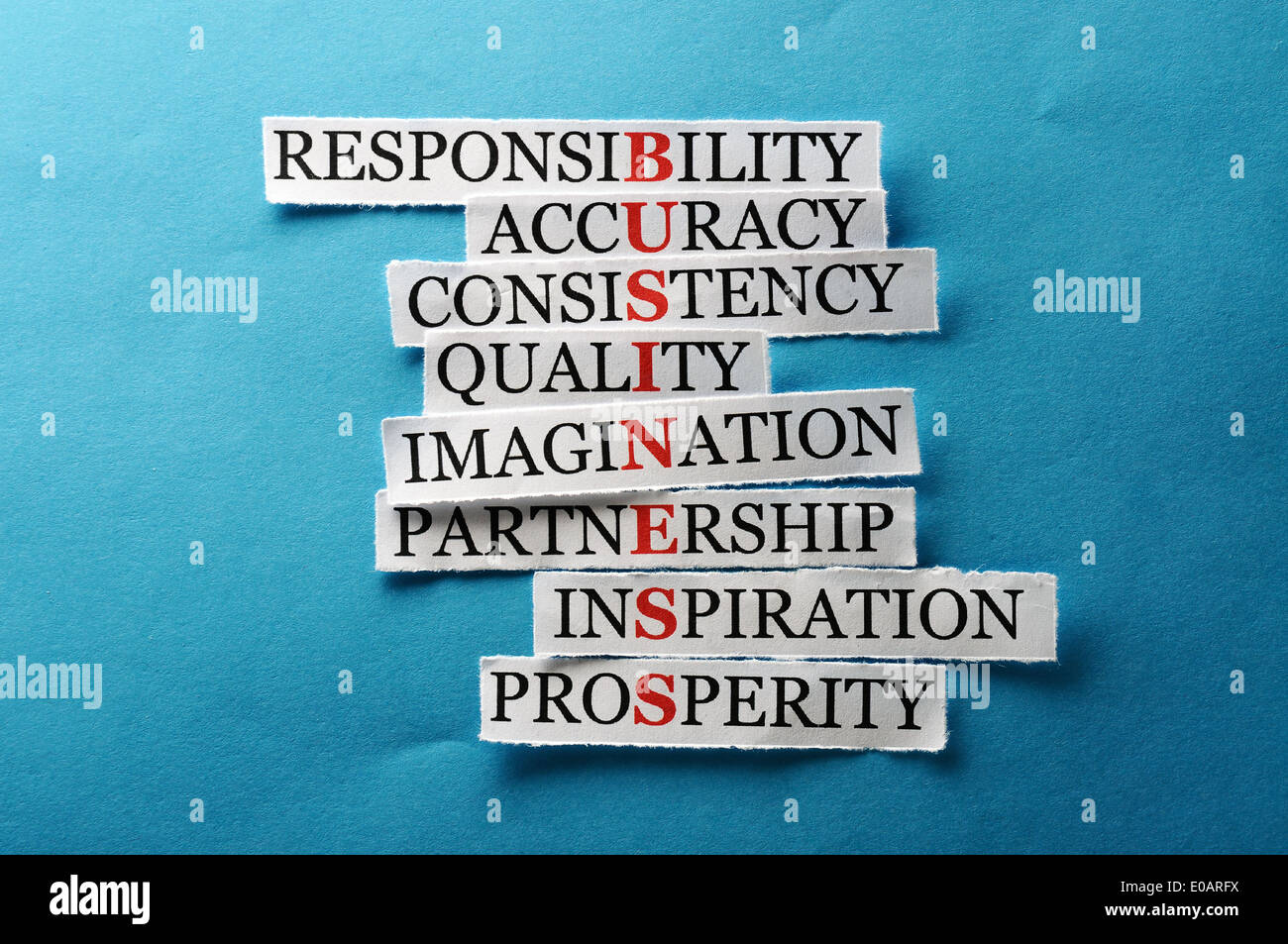 business acronym in business concept, words on cut paper hard light ...