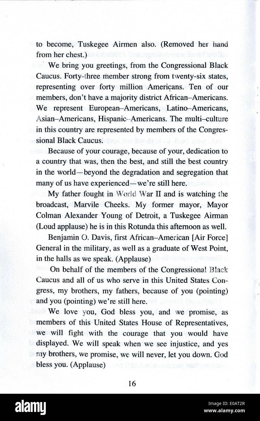 Booklet documenting the history of the Tuskegee Airmen, the first ...