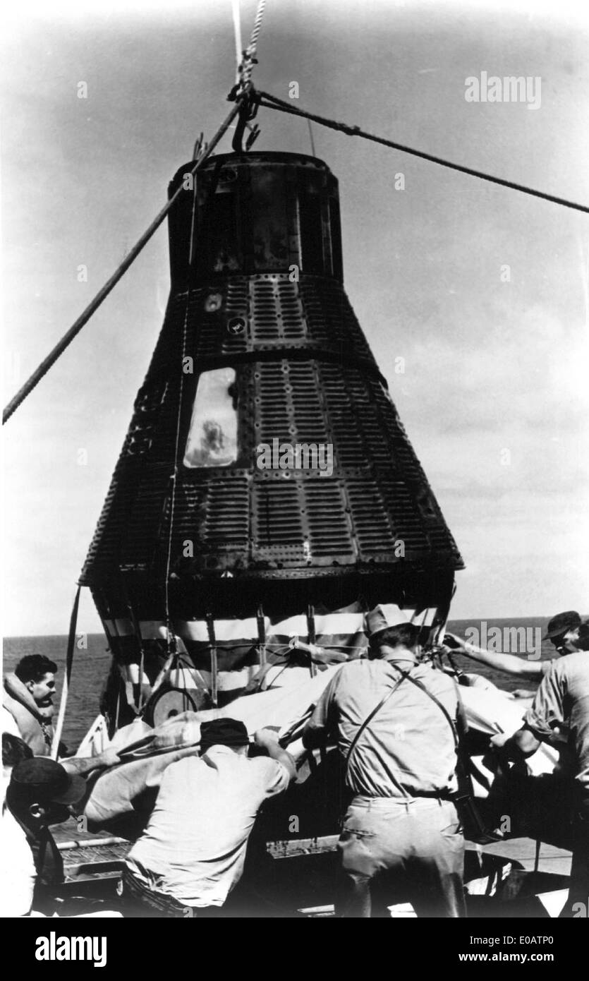 This historic image shows astronaut Wally Schirra during his Mercury ...