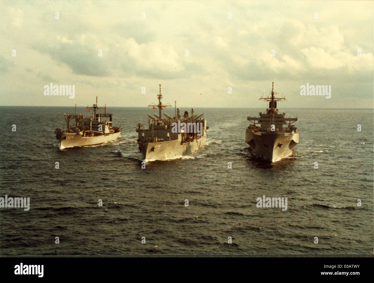 ""USS Blueridge, USS Wabash, USS Pyro in triple unrep Stock Photo - Alamy