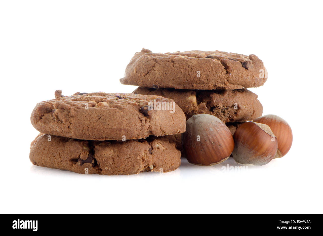 Stack of chocolate cookies isolated on white background Stock Photo - Alamy