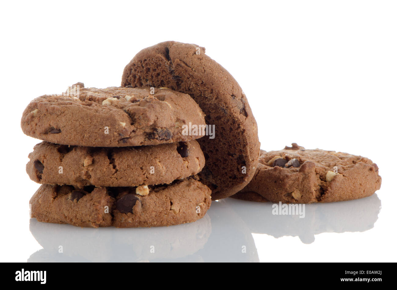 Homemade chocolate cookies isolated on white background Stock Photo - Alamy