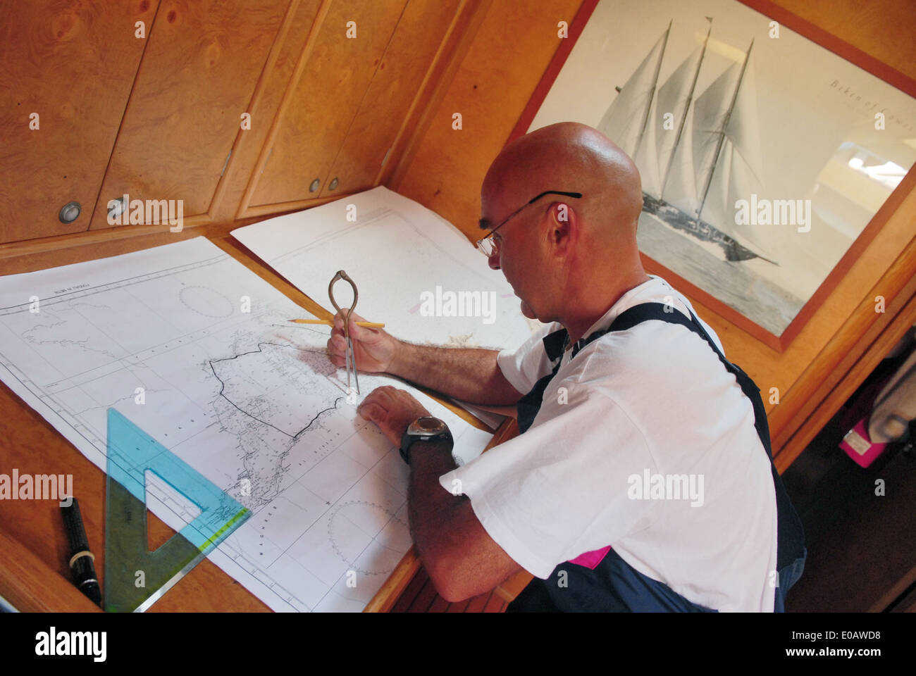 leisure sailing boat in navigation on the Southern Mediterranean sea ...