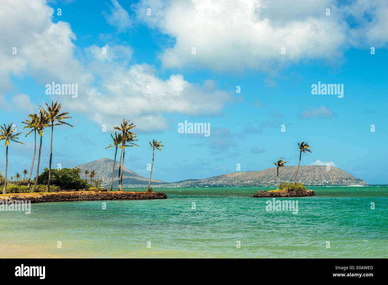 View of Koko Head and Koko Head Crater as seen from Kahala Beach on the ...