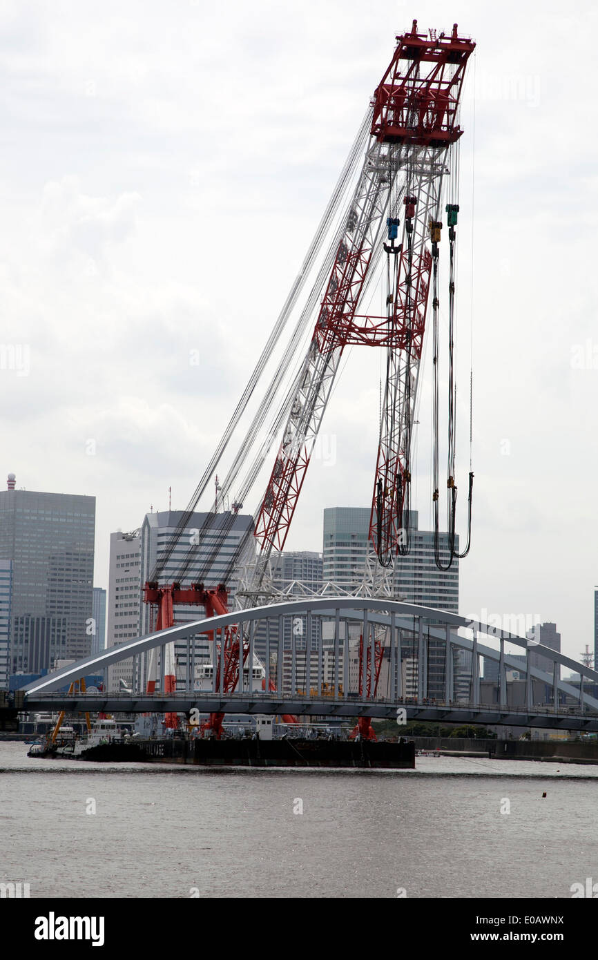 May 8th, 2014, Tokyo, Japan: New 120 meters long bridge built on Sumida ...
