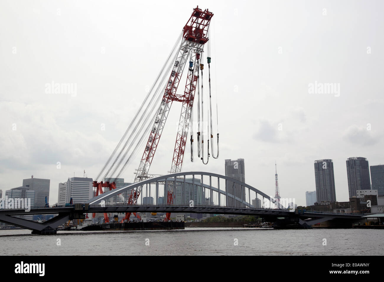 May 8th, 2014, Tokyo, Japan: New 120 meters long bridge built on Sumida ...