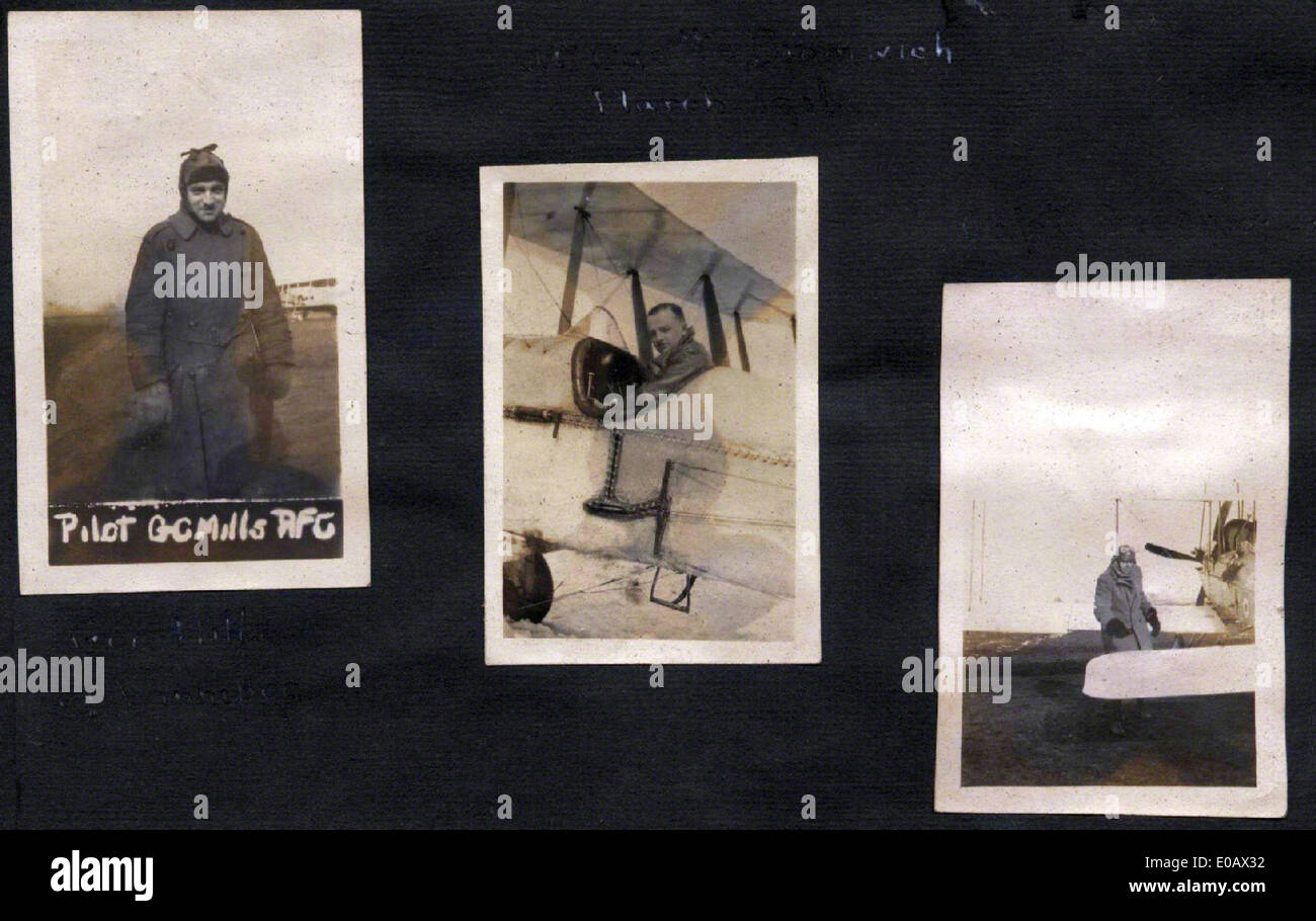 This scrapbook documents the experiences of a World War I pilot in the ...
