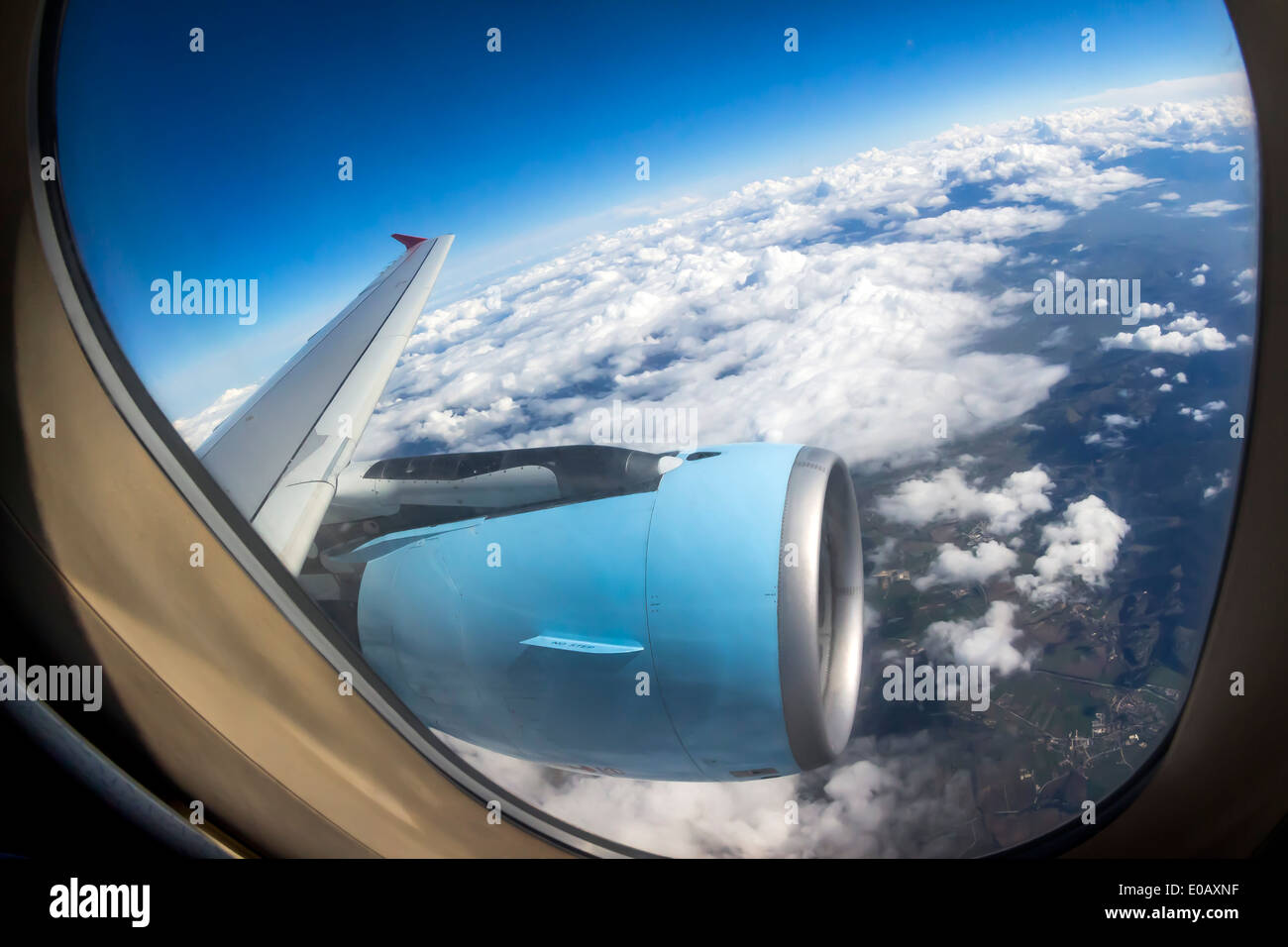 View out of airplane window Stock Photo - Alamy
