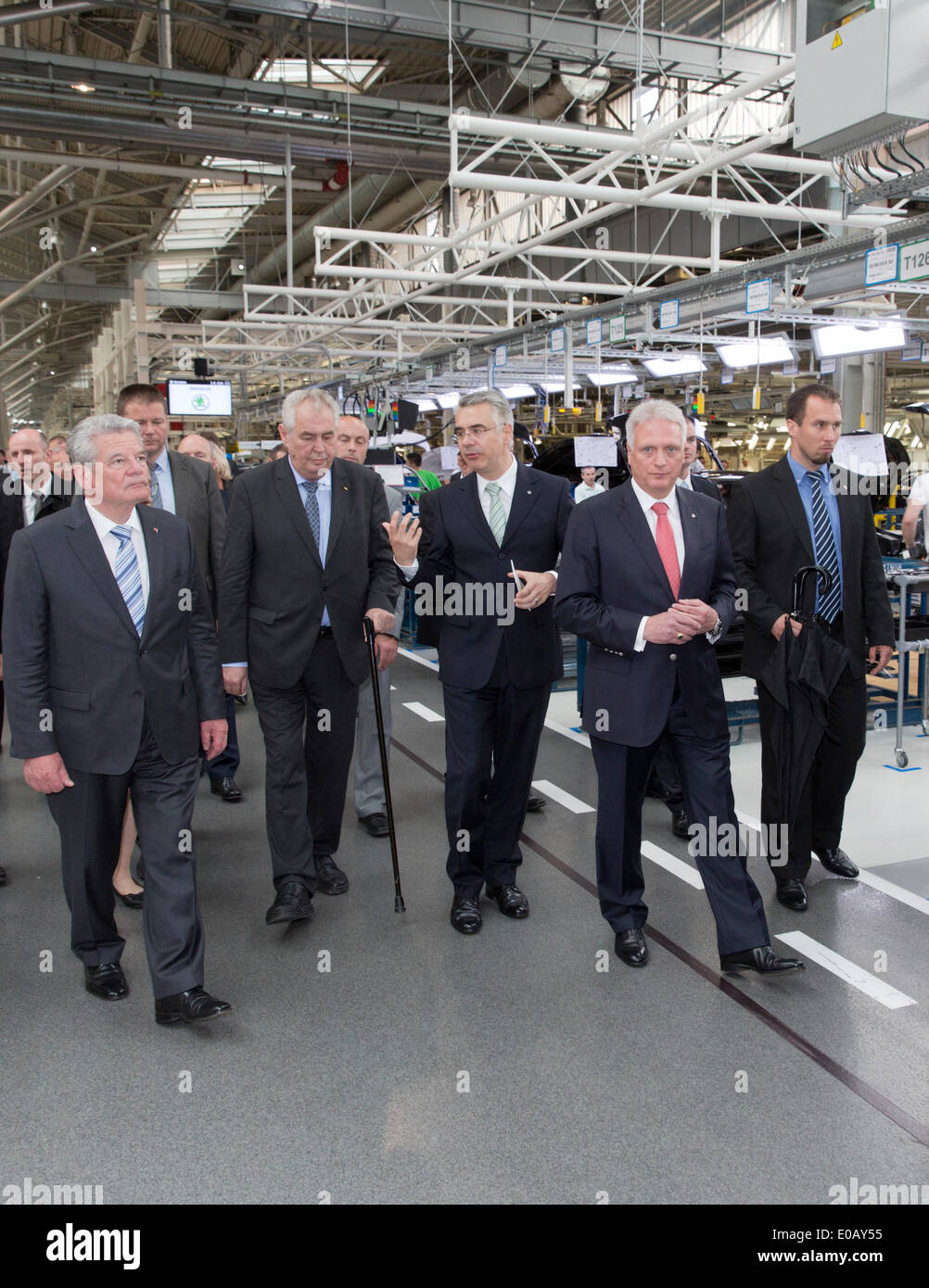 Czech President Milos Zeman, second from left, and his German ...