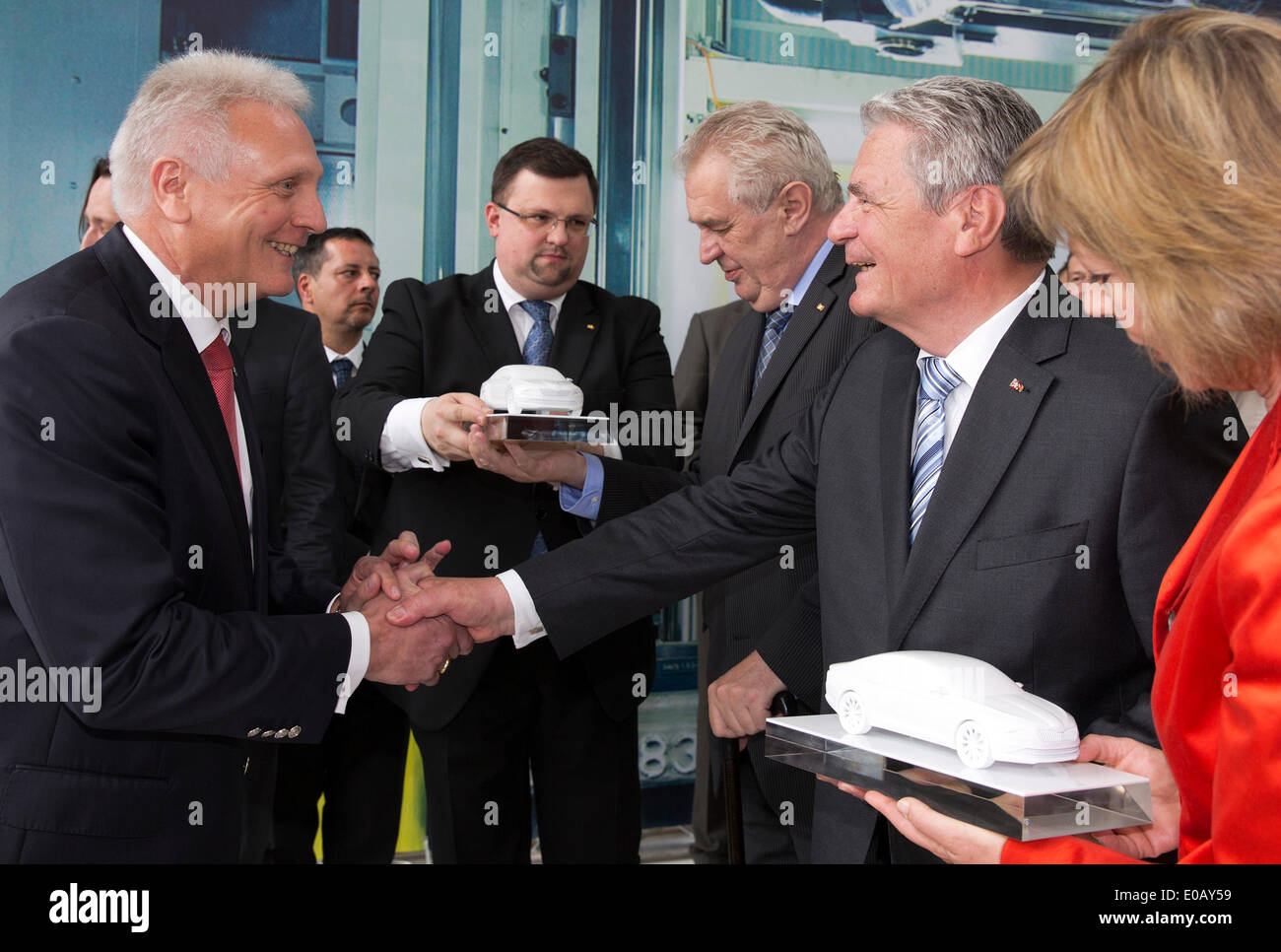 Czech President Milos Zeman, third from right, and his German ...