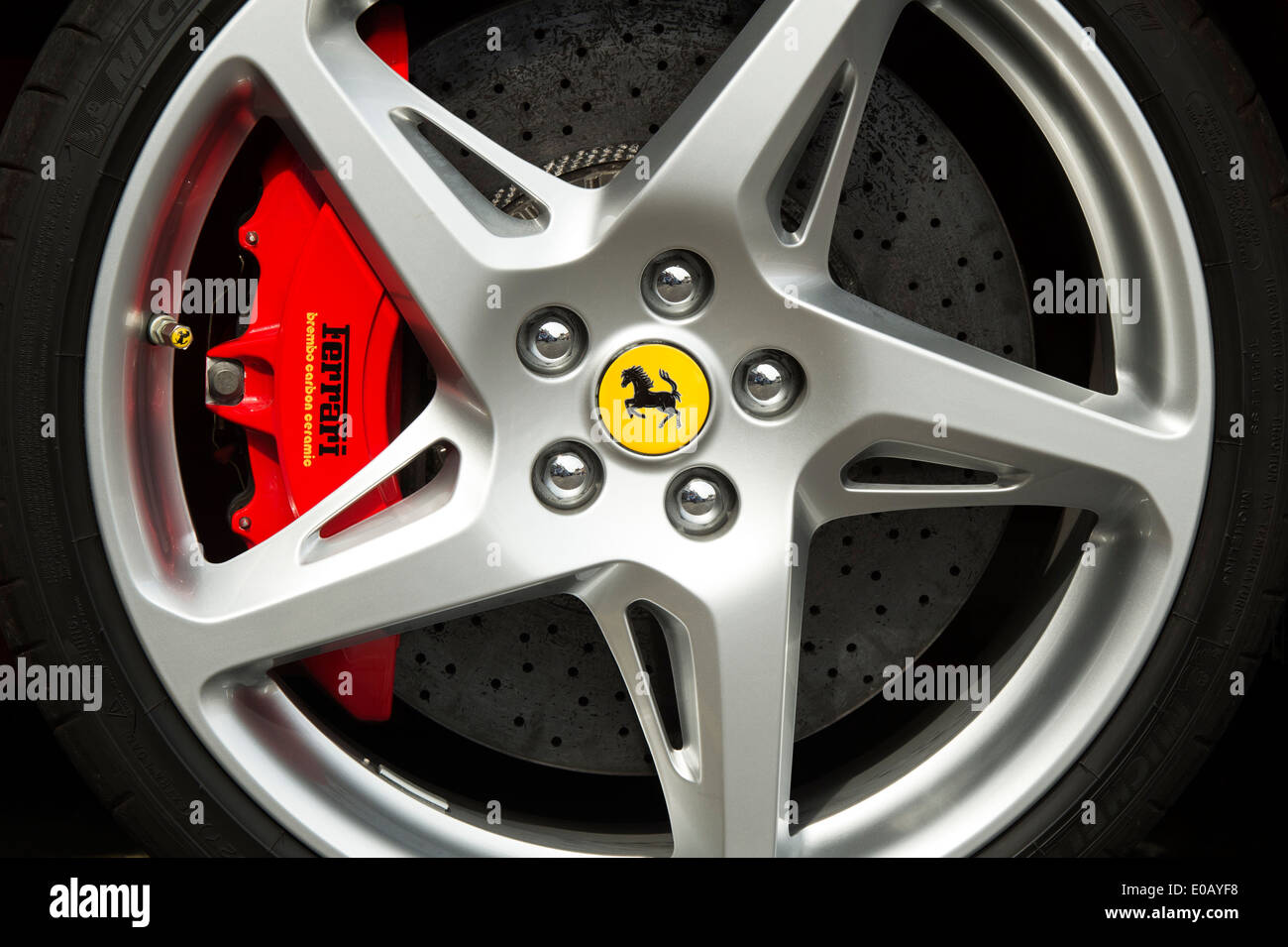 Red ferrari wheel hi-res stock photography and images - Alamy