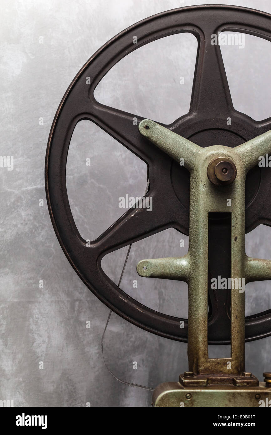 detail of an old and rusty cinema projector with film roll Stock Photo ...