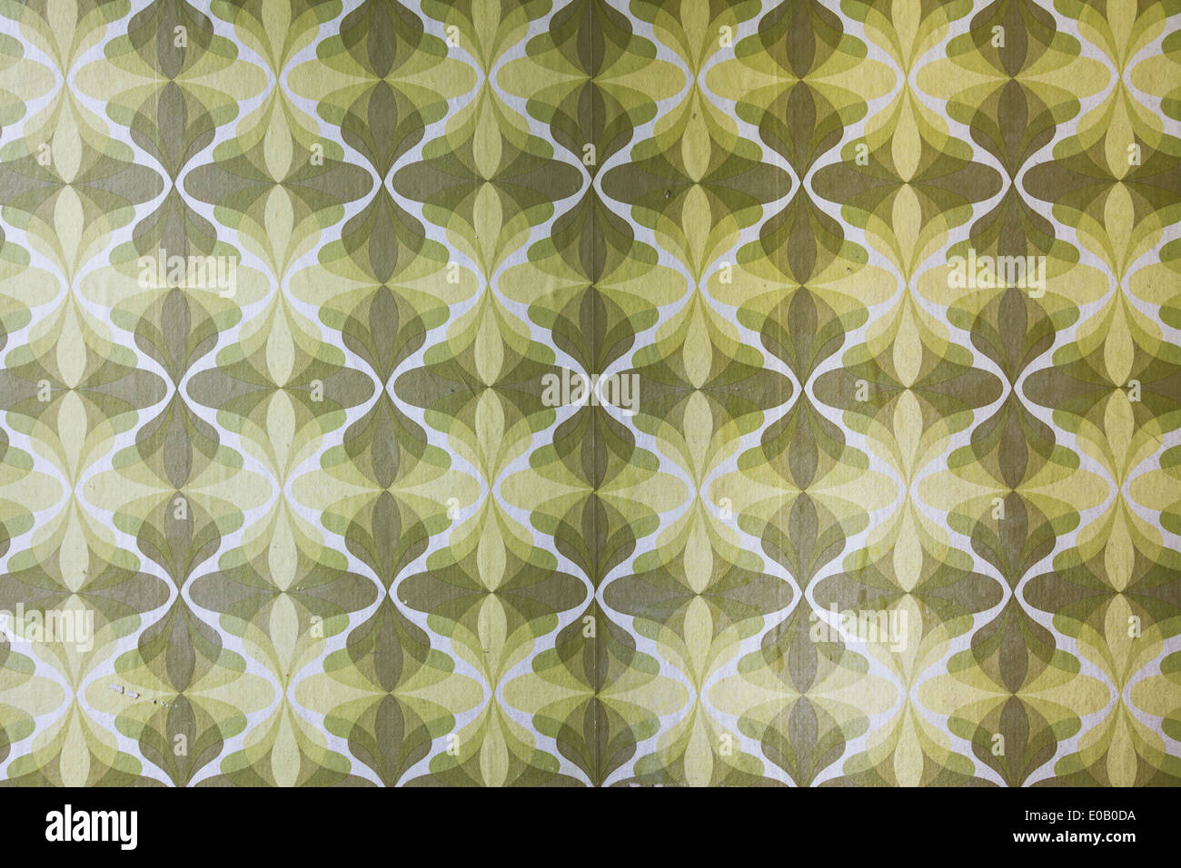 Germany, green retro wallpaper pattern Stock Photo - Alamy
