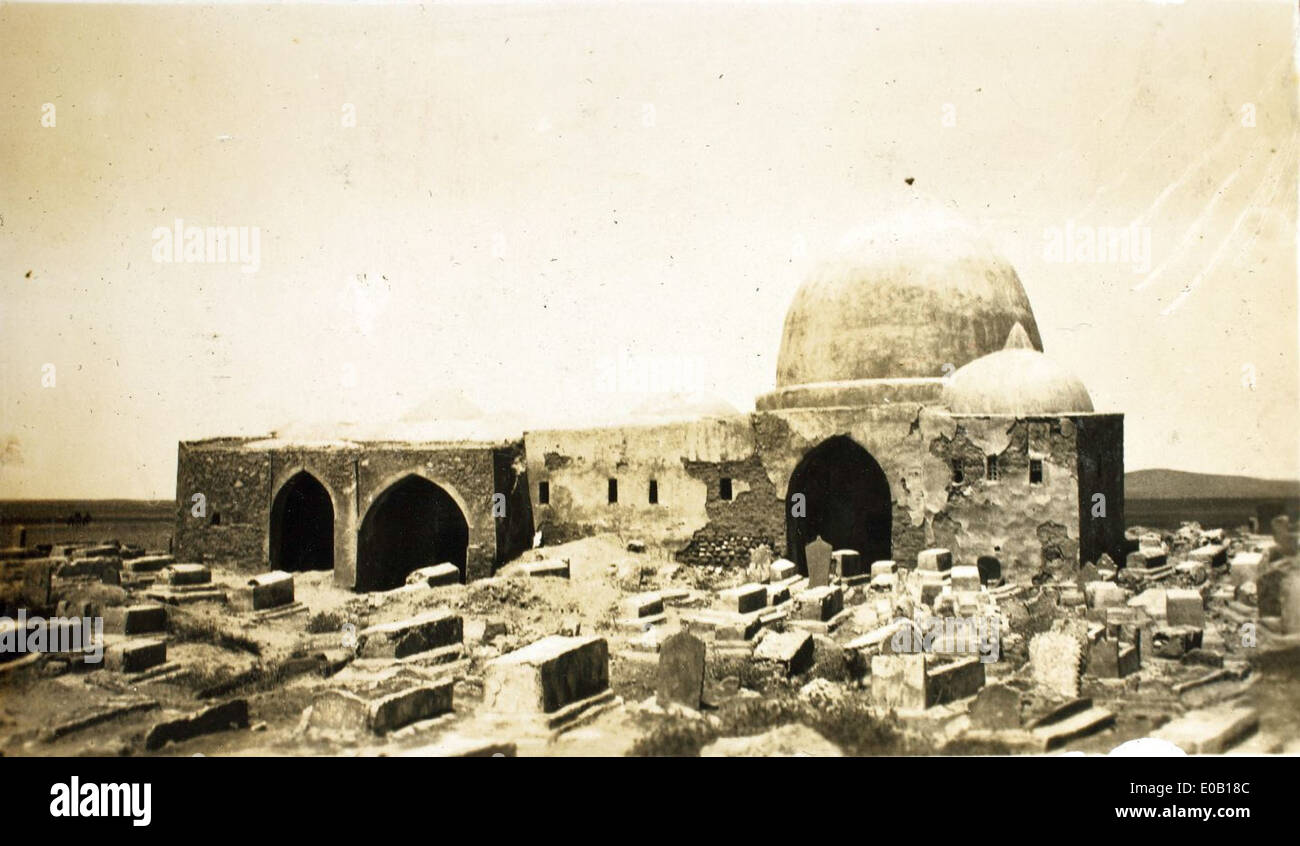 This photograph from the Middle East shows a cemetery associated with ...