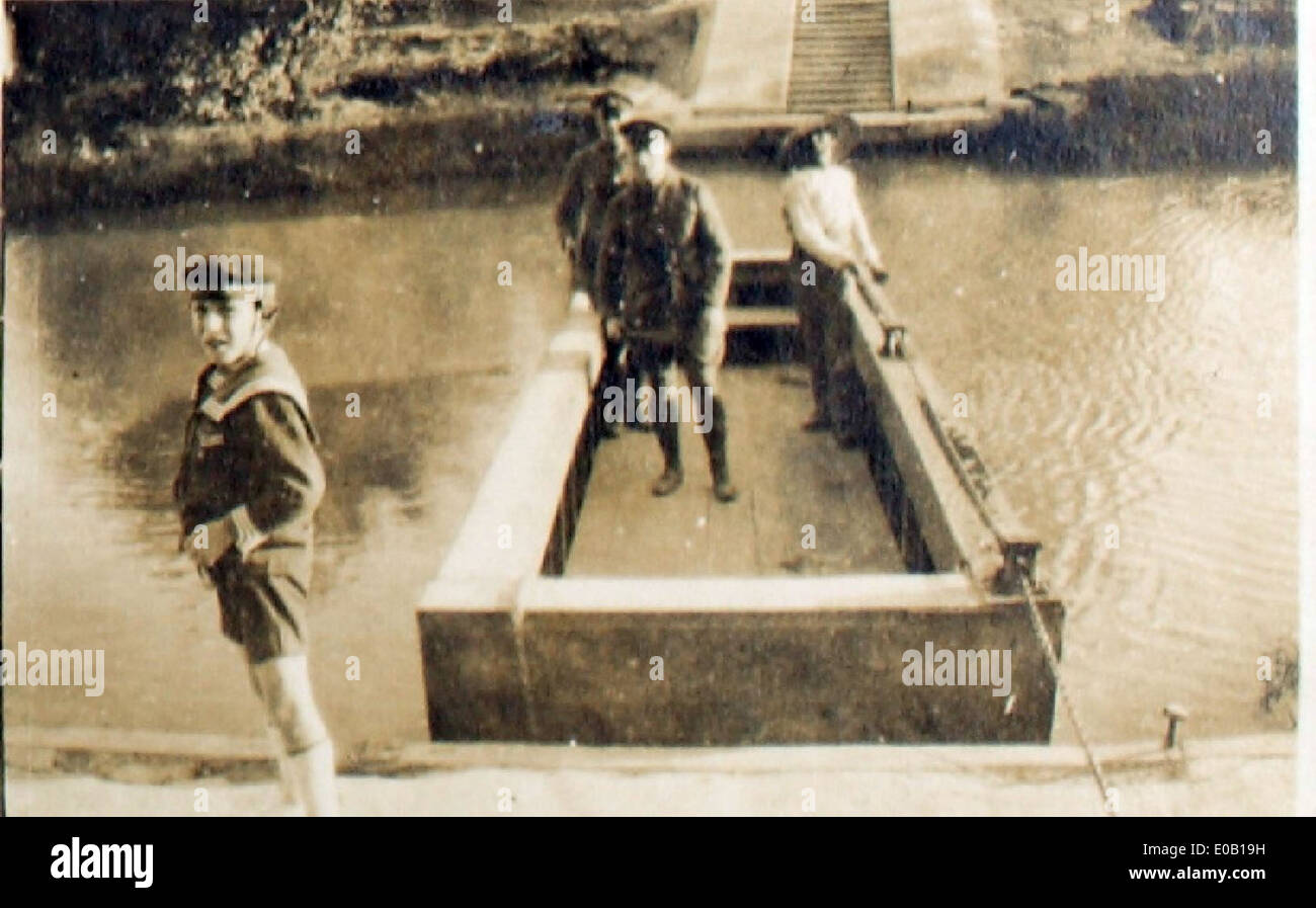 This image captures an RAF ferry operation near the Suez Canal during ...