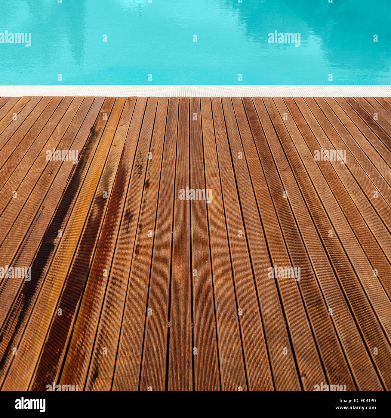 the planking of a swimming pool and it's edge Stock Photo - Alamy