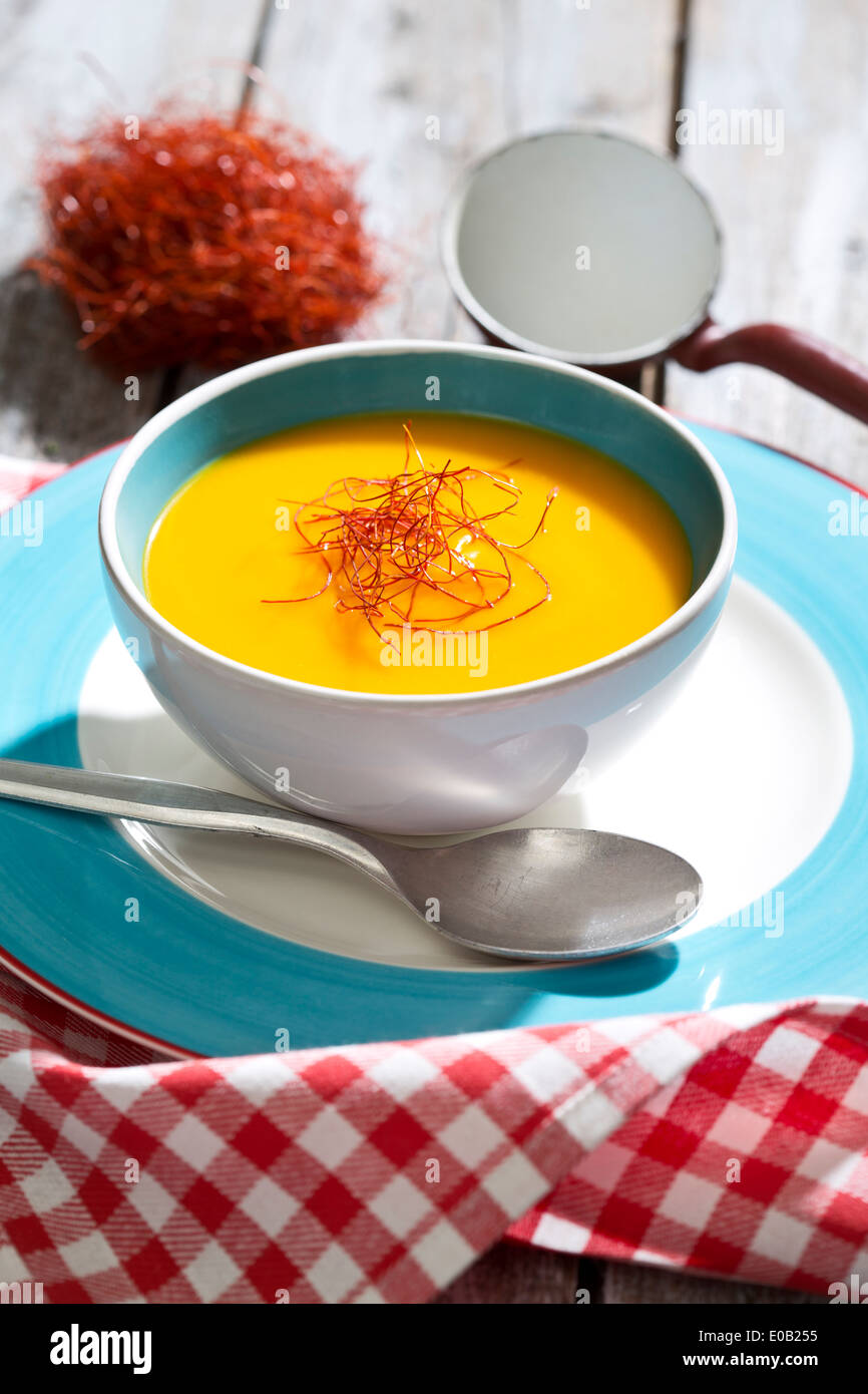 Hokkaido soup and chilli threads in soup bowl Stock Photo - Alamy
