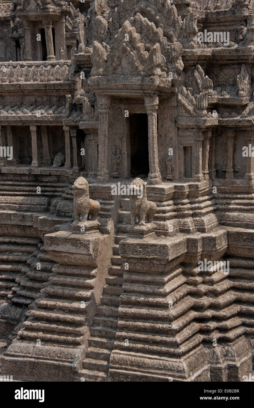 Miniature stone model of Angkor Wat inside the Grand Palace, Bangkok ...