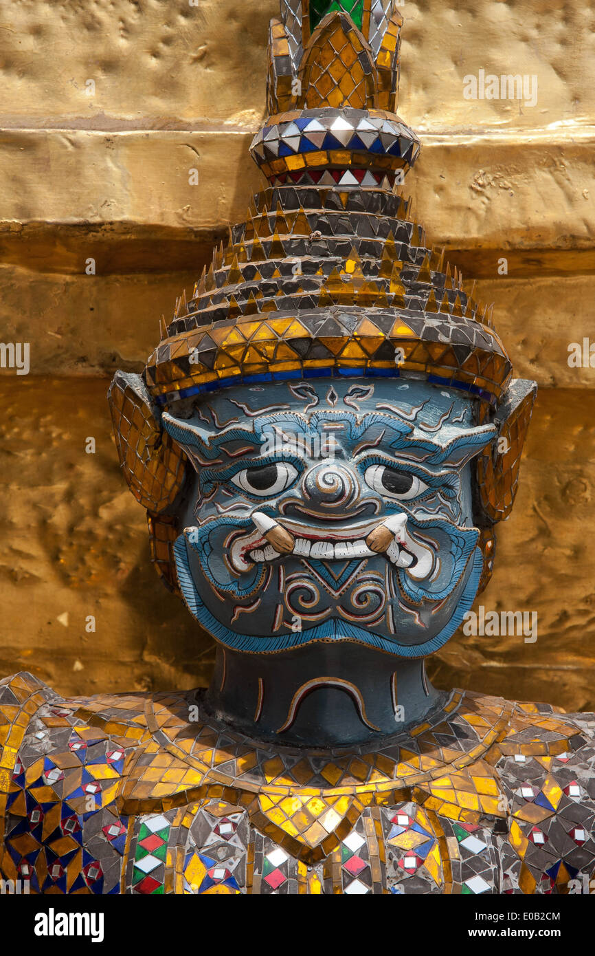 Ornate mosaic figure at the Grand Palace, Bangkok Thailand Stock Photo ...