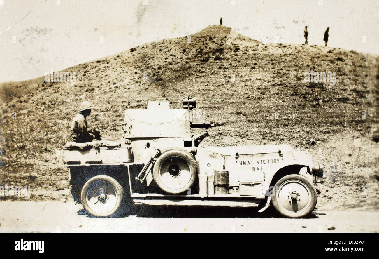 This image shows a Rolls Royce armored car used by the Royal Air Force ...