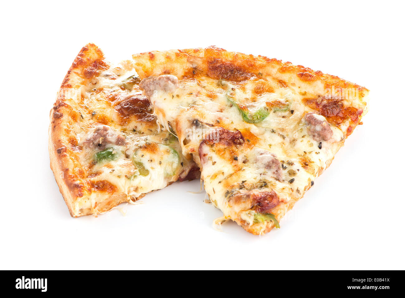 Italian pizza isolated over white background Stock Photo - Alamy