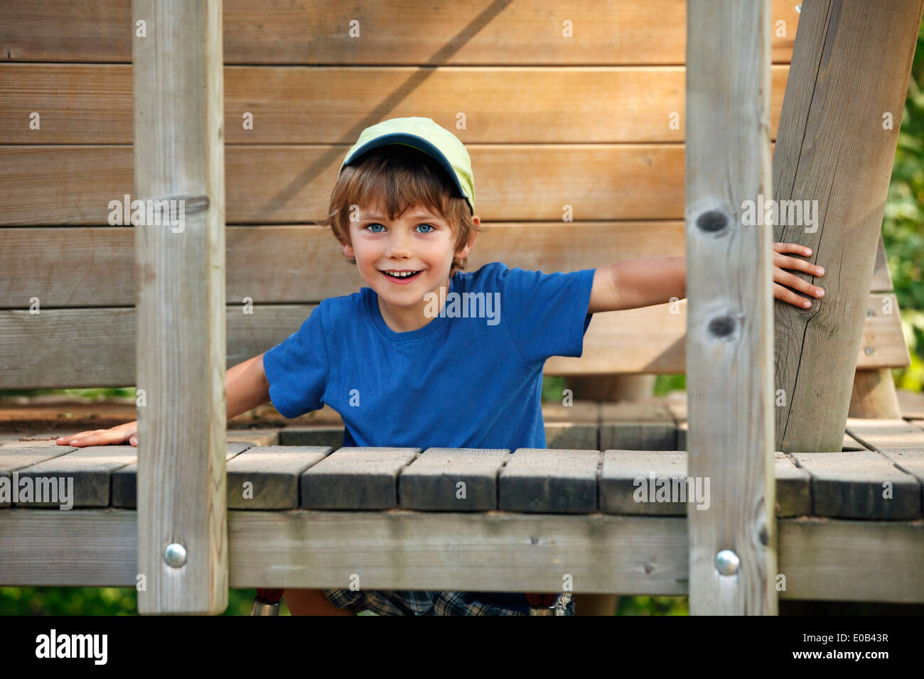 Portrait of smiling little boy at playground Stock Photo - Alamy