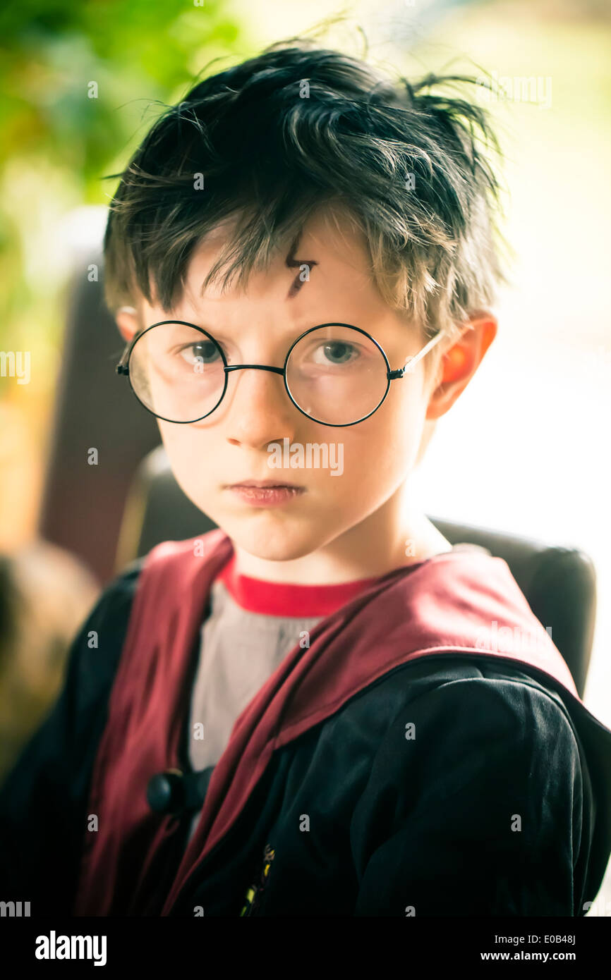 Little boy masquerade like Harry Potter Stock Photo - Alamy