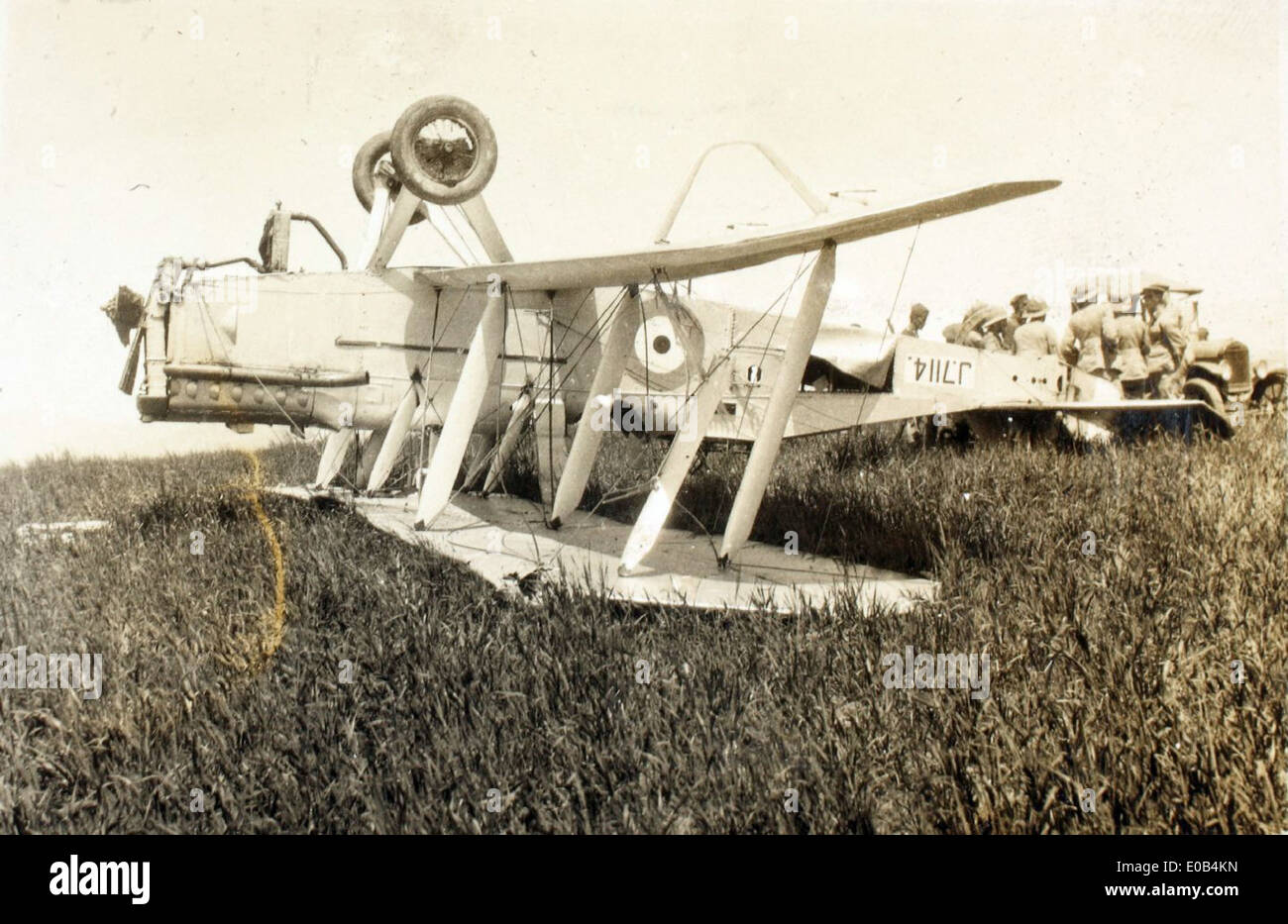 This image documents the crash of F.O. Inkster, a Royal Air Force pilot ...