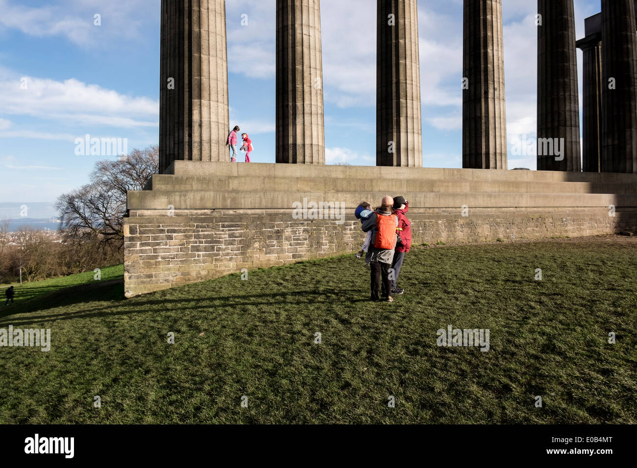 People at The Monument of Scotland in Edinburgh Stock Photo - Alamy