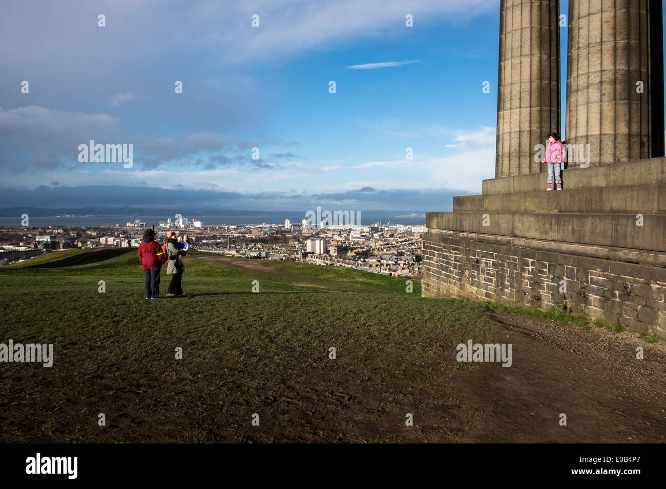 People at The Monument of Scotland in Edinburgh Stock Photo - Alamy