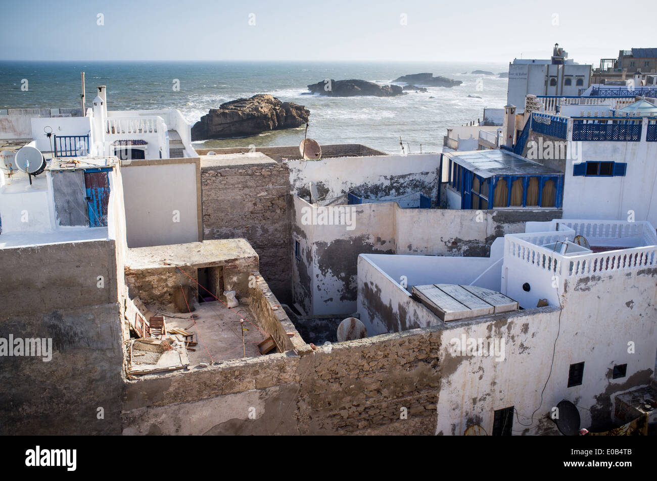 View over the roof tops of Essaouira ´s Medina, Morocco Stock Photo - Alamy
