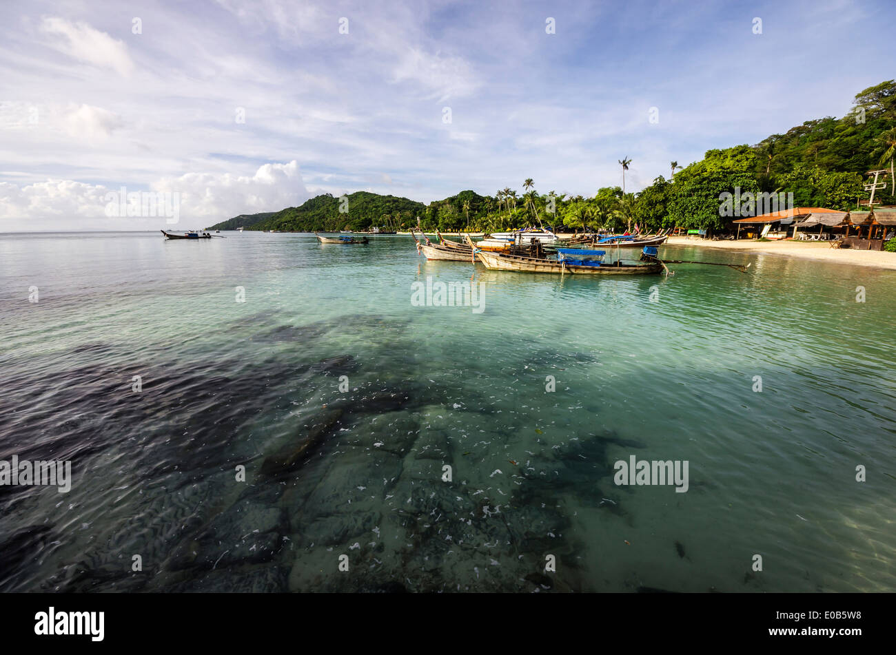 Thailand, Koh Phi Phi Don, Boats at beach Stock Photo - Alamy
