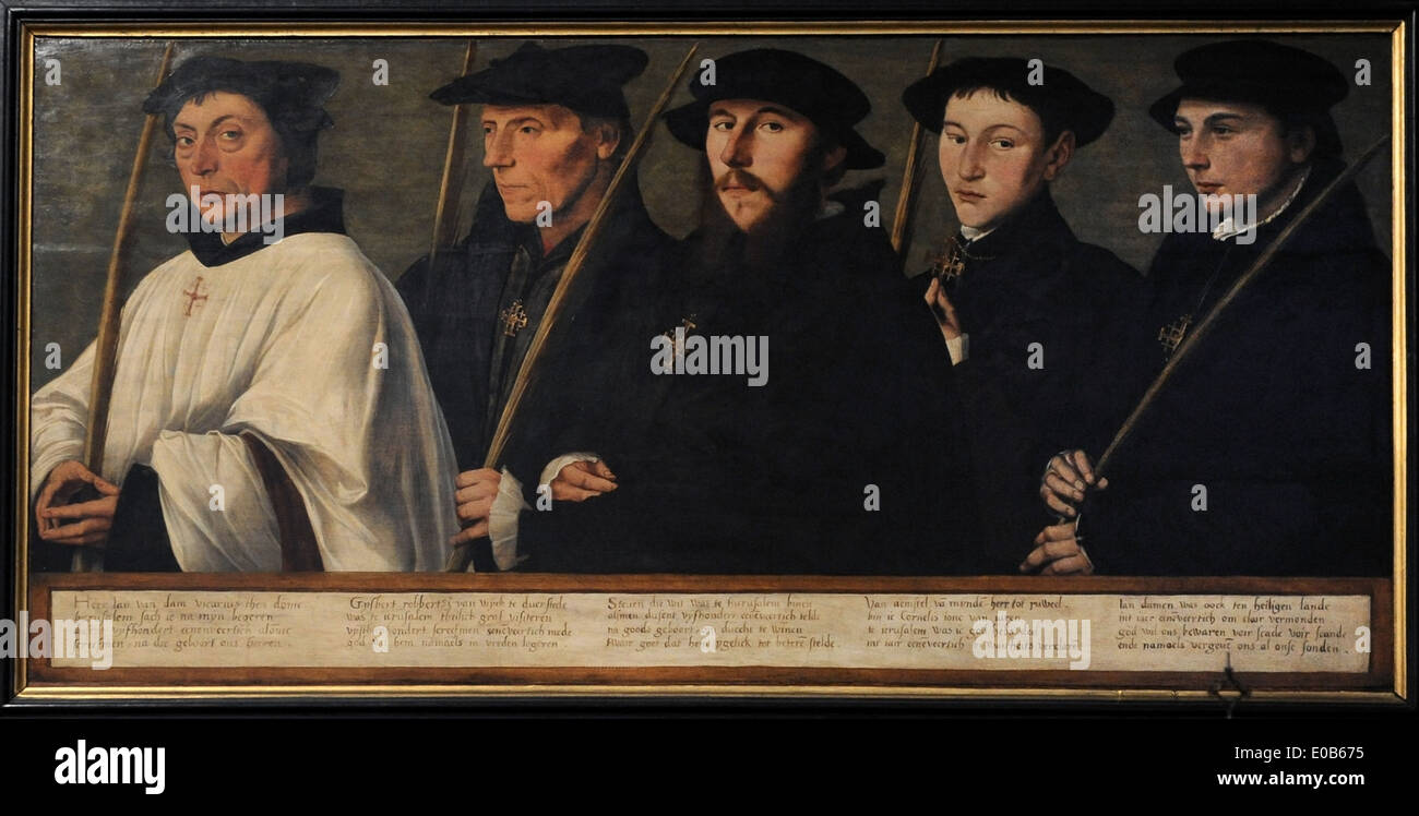 Five members of the utrecht brotherhood of jerusalem pilgrims hi-res ...