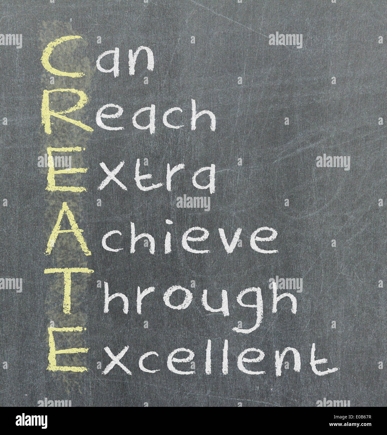 Create meaning written on blackboard background high resolution Stock ...