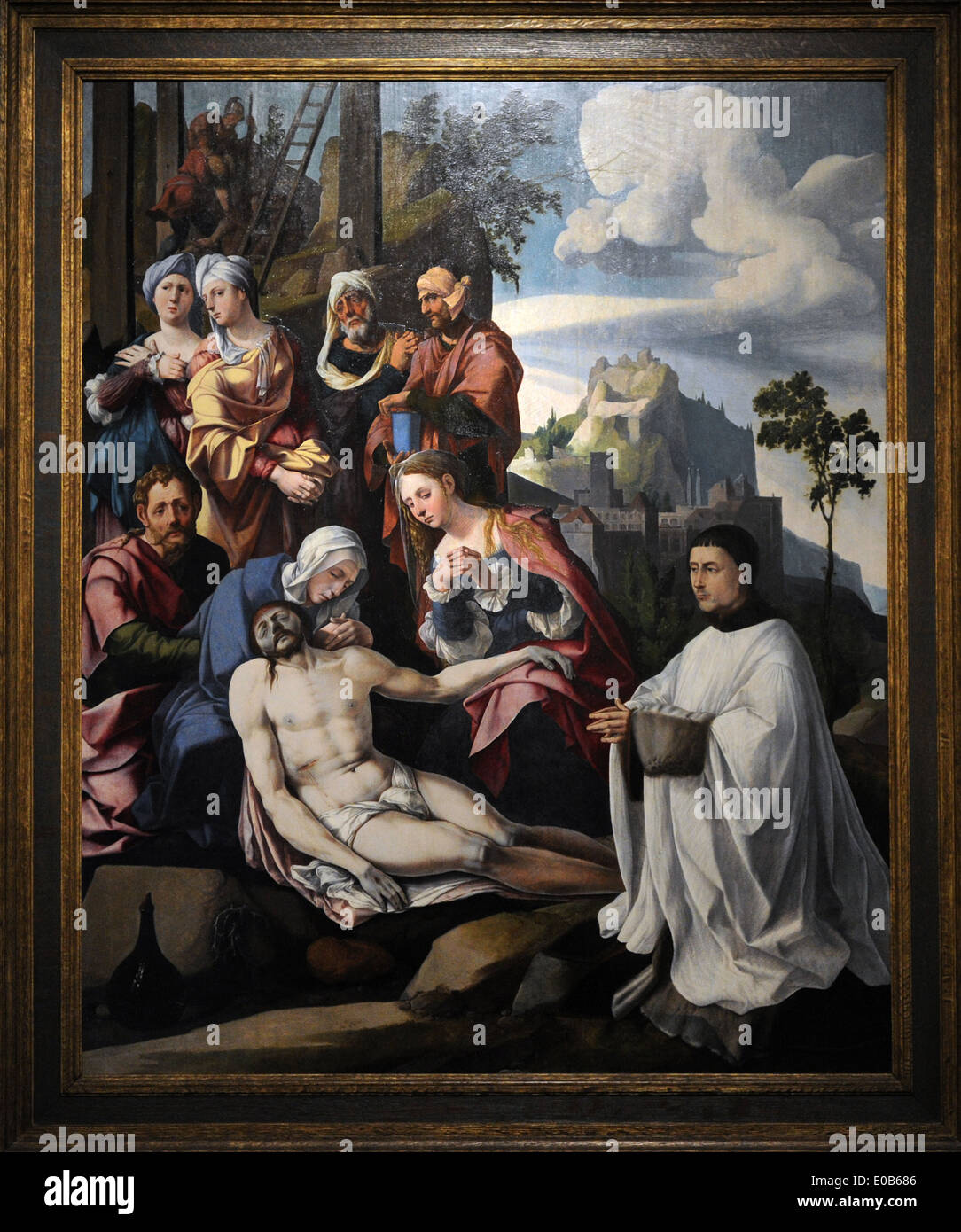 Jan van Scorel (1495-1562). Dutch painter. Lamentation of Christ with a ...