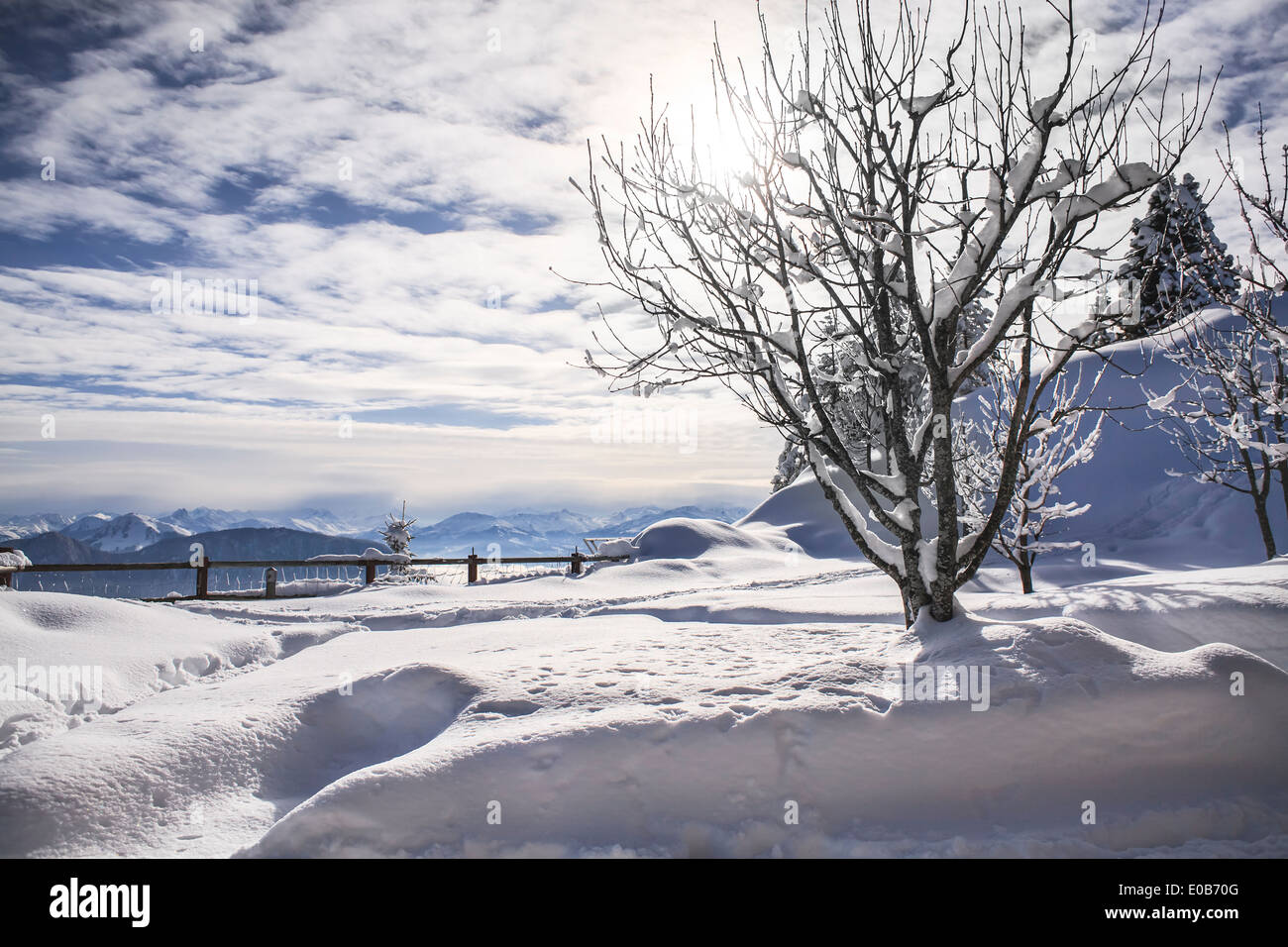 Austria, Pendling point on the Schneeberg mountain at Kufstein in Alps ...