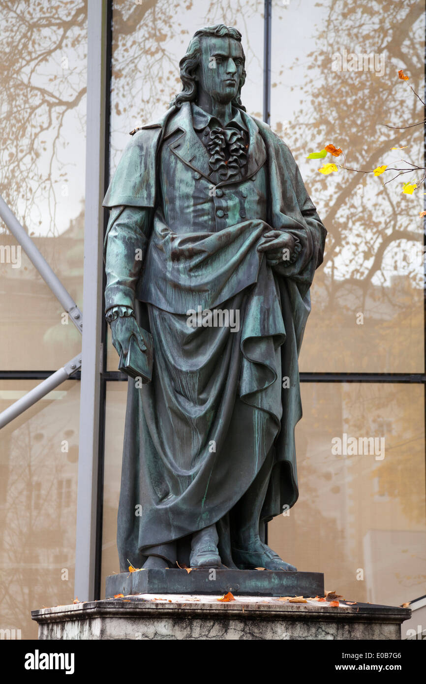 Austria, Salzburg, Statue of Schiller, Friedrich Schiller monument ...
