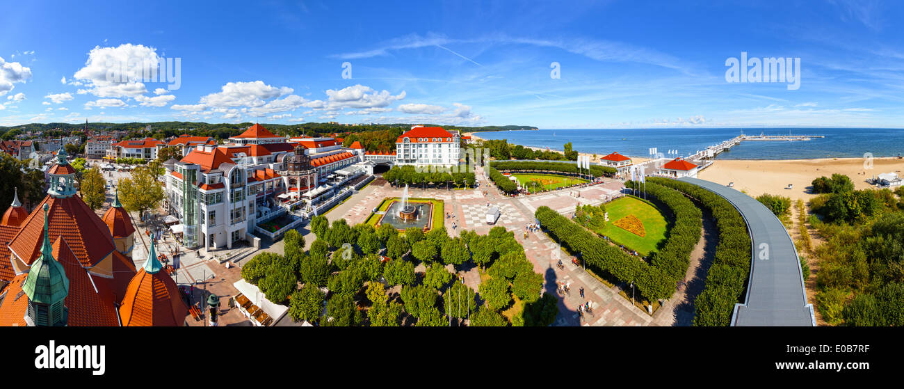 Aerial view of the beautiful architecture of Sopot, Poland Stock Photo ...