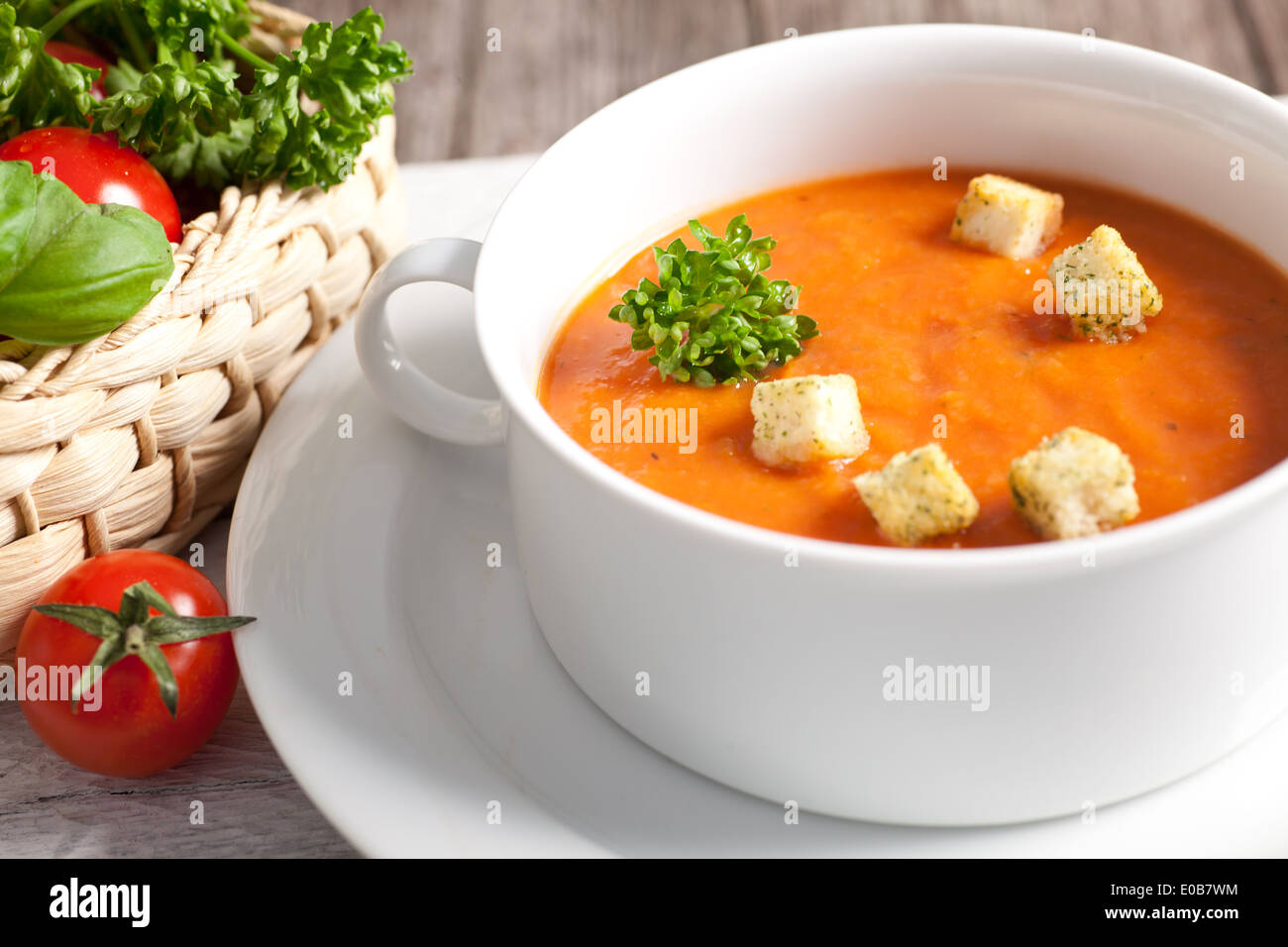 serving soup starter Stock Photo - Alamy