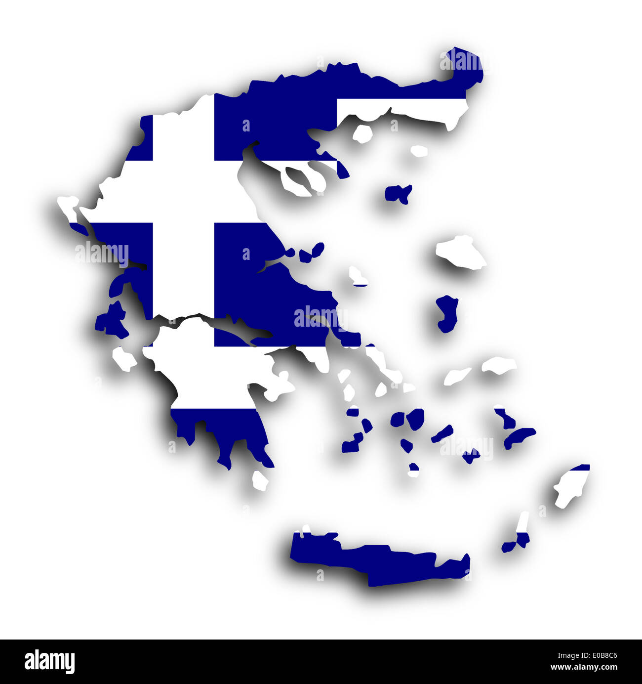 Greece map with the flag inside isolated Stock Photo - Alamy